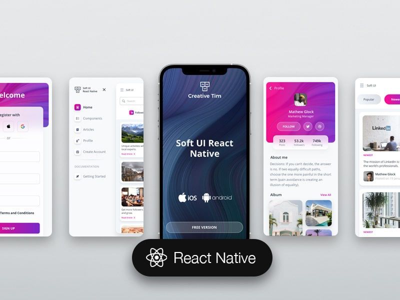 Soft UI React Native - Free Template