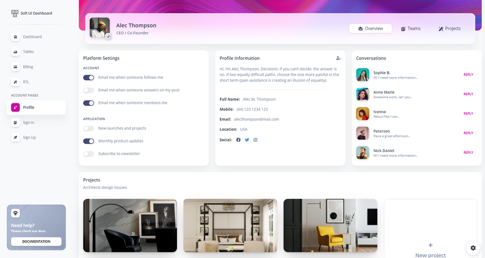 Soft UI Dashboard - Free Bootstrap 5 Template