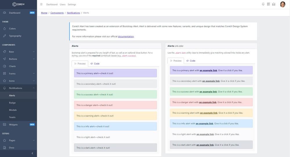 Free Bootstrap Dashboard - CoreUI