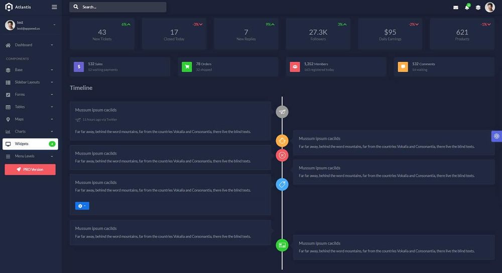 Free Admin Dashboard - Django Atlantis Dark