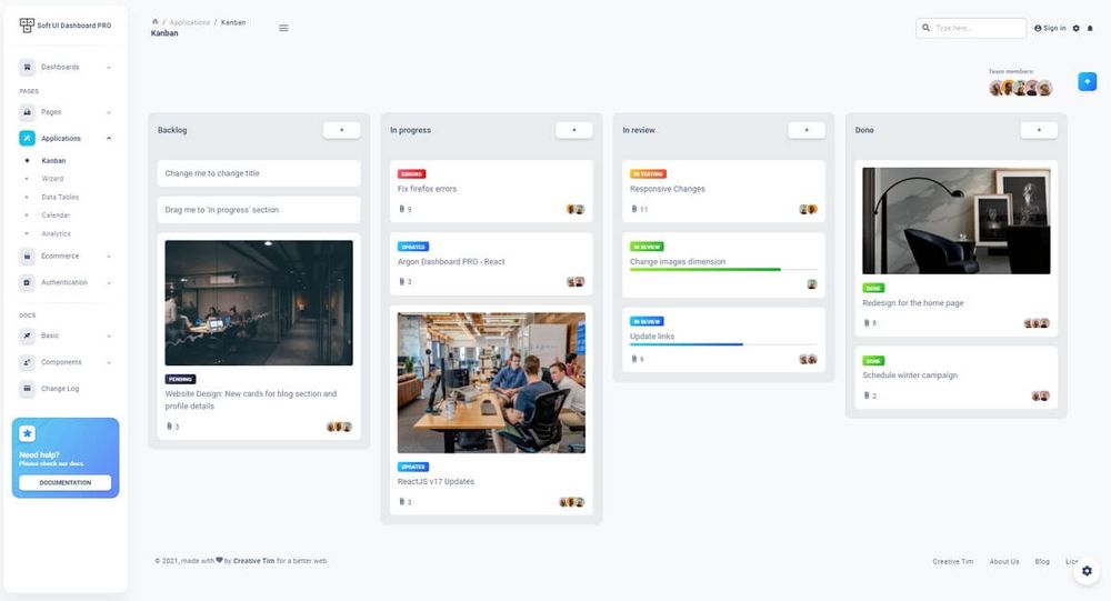 Material Dashboard React PRO - Curated List