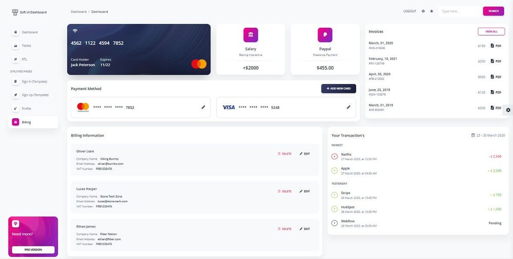 Soft UI Dashboard Django - Free Product