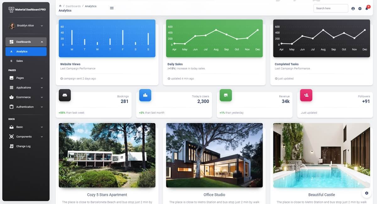 Material Dashboard 2 PRO React