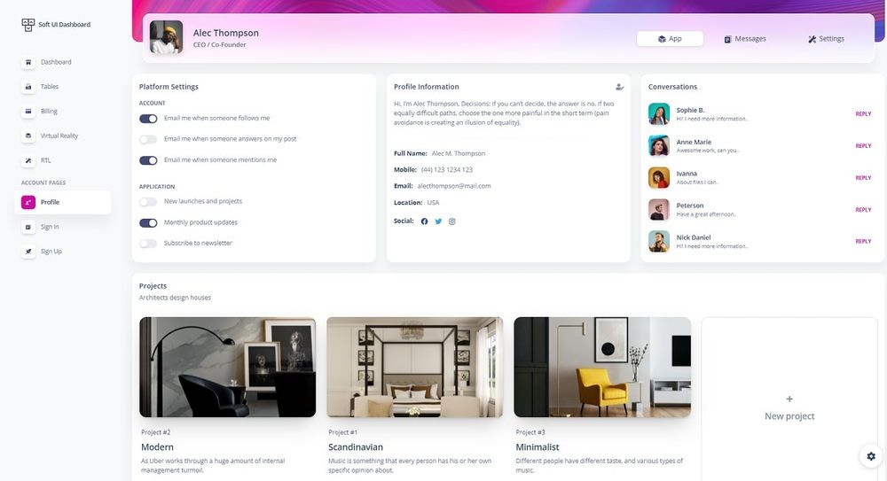 Soft UI Dashboard - Free Bootstrap 5 Design