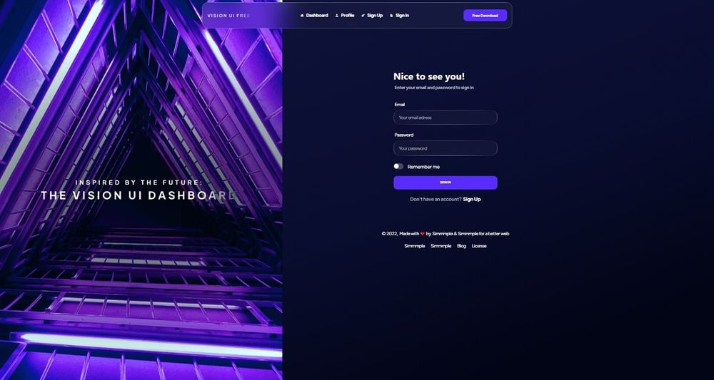 Vision UI Dashboard Chakra - Free Product