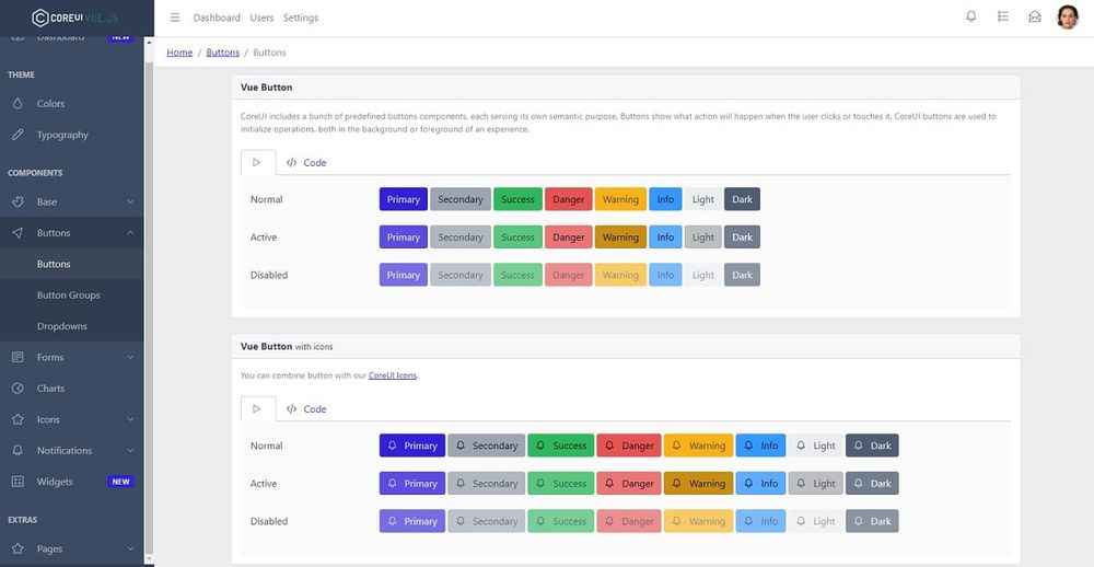 Vue Admin Dashboard - Free Template