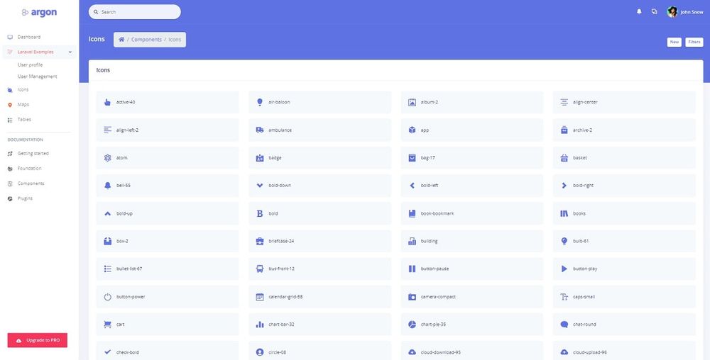 Argon Dashboard Laravel - Free Starter