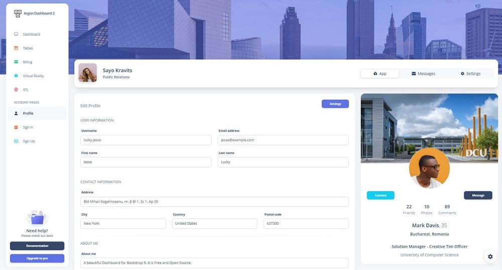 Argon Dashboard - Free BS5 Template (Updated) Argon Dashboard - Free BS5 Template (Updated)