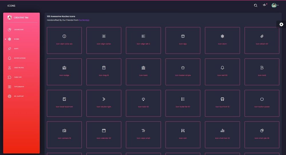 Black Dashboard Angular - Free Template