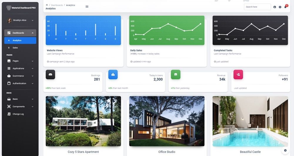 Material Dashboard React - TypeScript Version