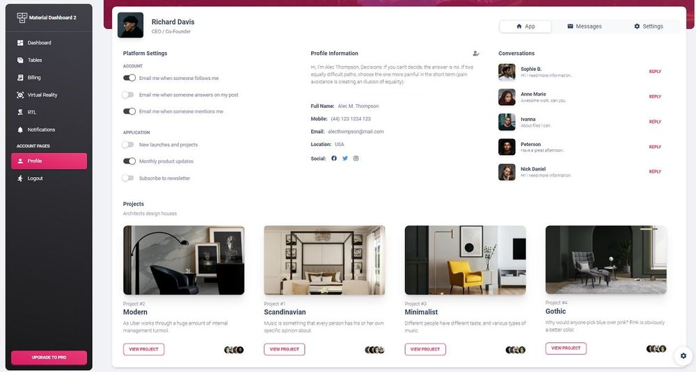 Material Dashboard - Free Django Template