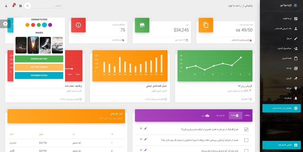 Material Dashboard React Asp.net - Free Template