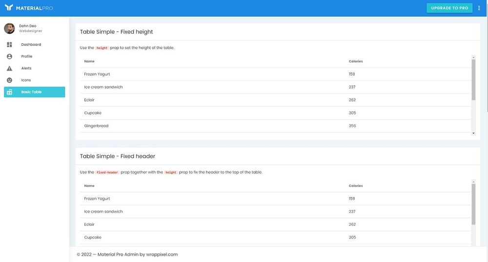 MaterialPro Vuetify Admin Lite