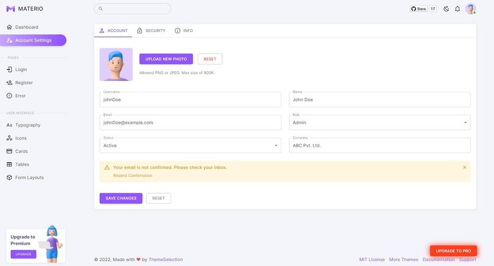 Materio – Free MUI React NextJS Admin Template