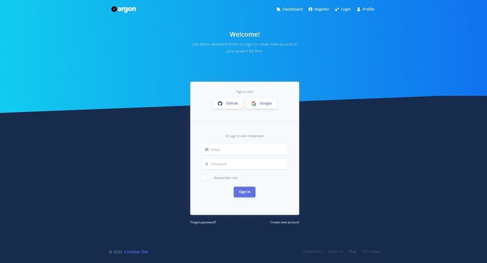 NextJS Argon Dashboard - Free Template