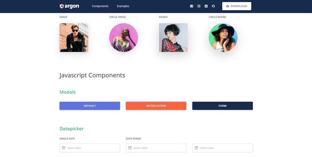 Argon Design Angular - Open-Source UI Kit
