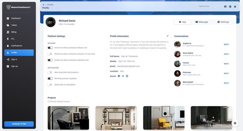 Open-Source MUI Template - React Material Dashboard