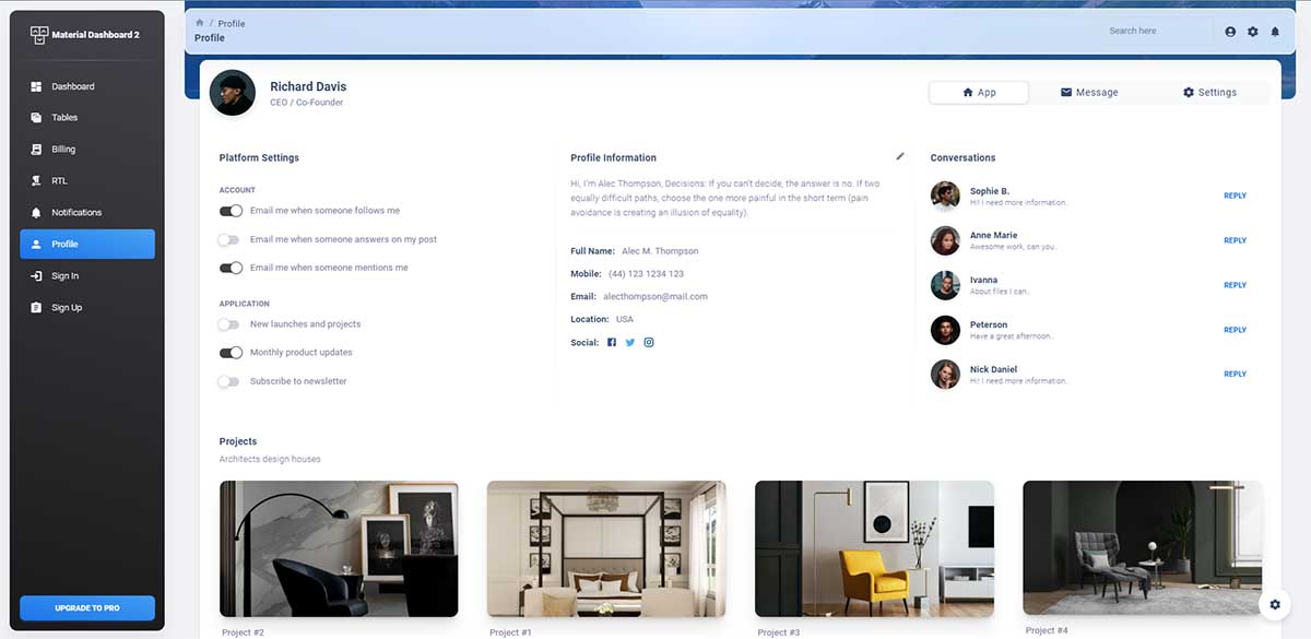Material Dashboard React (Free)