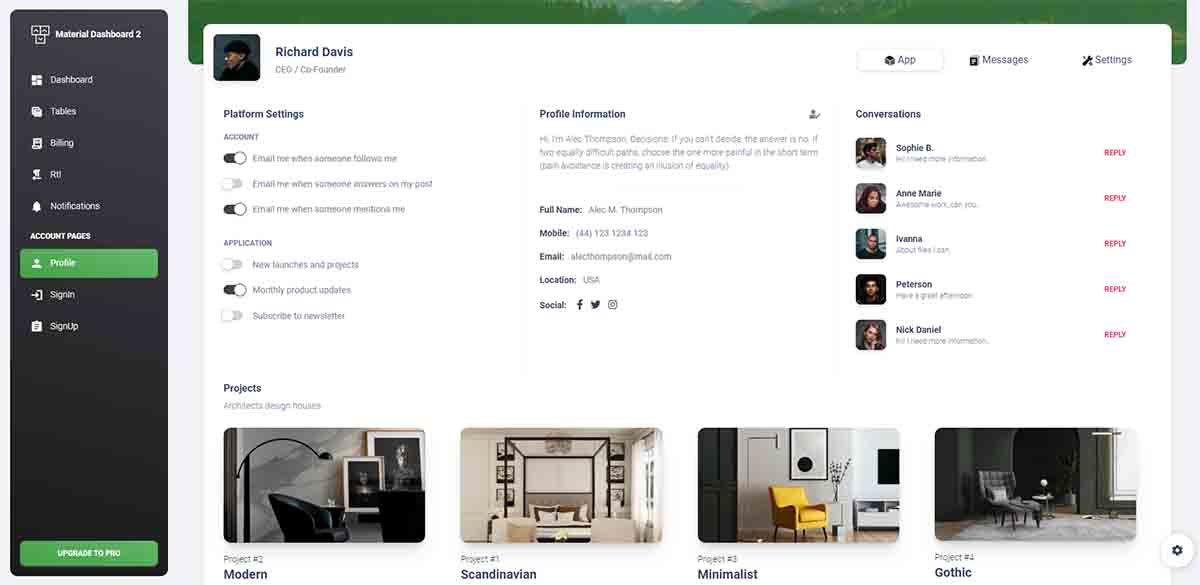 Vue Material Dashboard - Open-Source Product