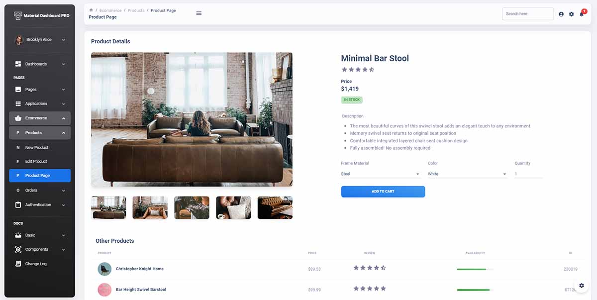 Material Dashboard PRO TypeScript #Updated