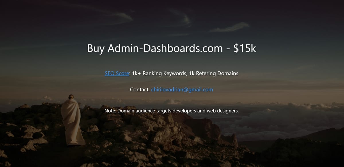 Buy Admin-Dashboards.com - $15k