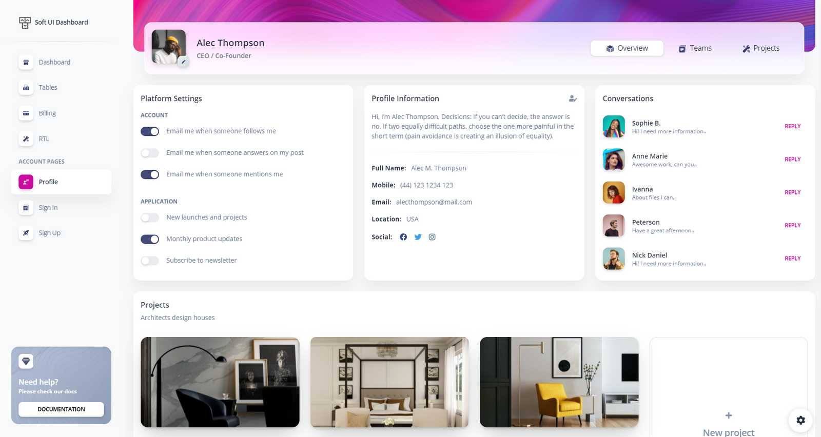 Soft UI Dashboard - Free Bootstrap 5 Template