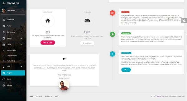 Material Dashboard React PRO - Curated List