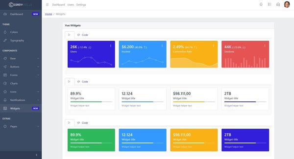 Vue Admin Dashboard - Free Template