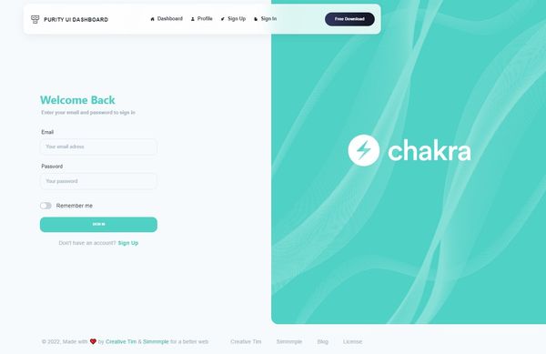 Purity UI Dashboard - Free React Template