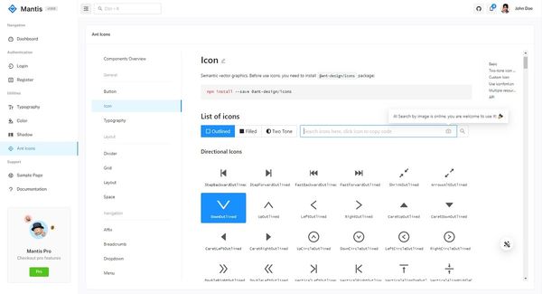 Mantis React - Open-Source Material-UI Template