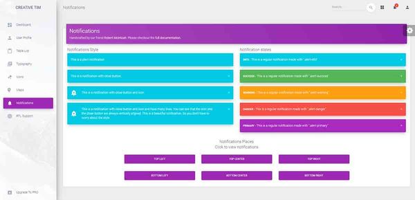 Material Dashboard - Free BS4 Template