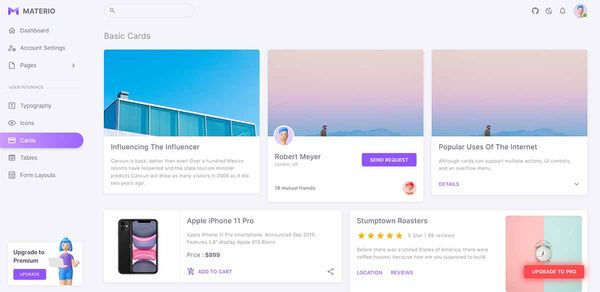 Materio – Free Vuetify Template